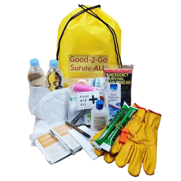Good 2 Go 2 Person Civil Defence, Survival Kit in Drawer String Bag ...
